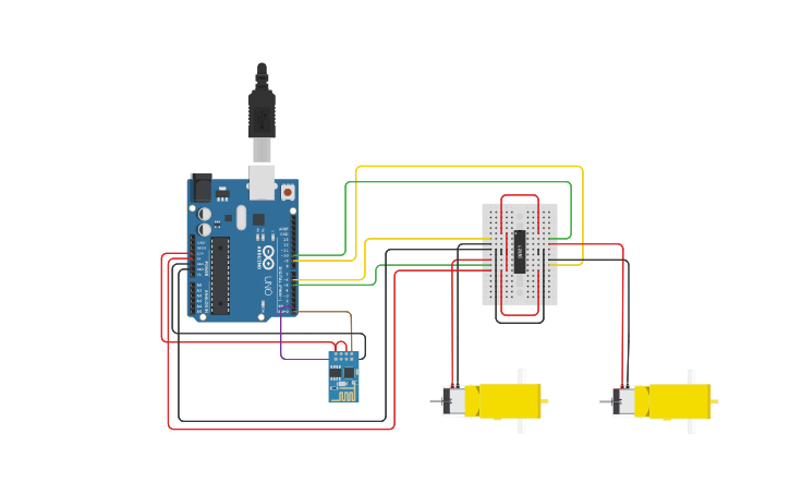 Circuit design Arduino Rover - ESP8266 and L293D Dual H-Bridge ...