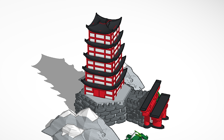 3D design japanese castle - Tinkercad