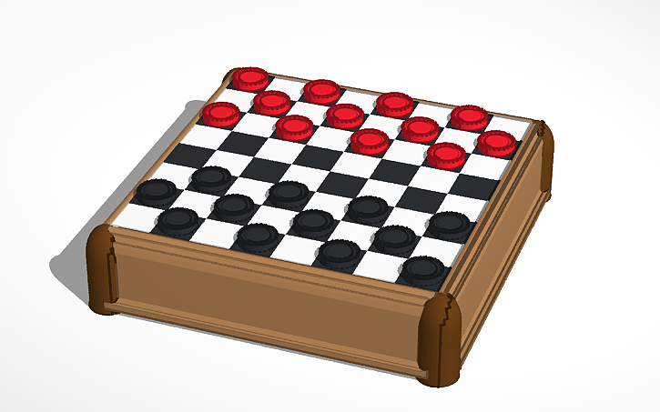3D design Playable Checkers - Tinkercad