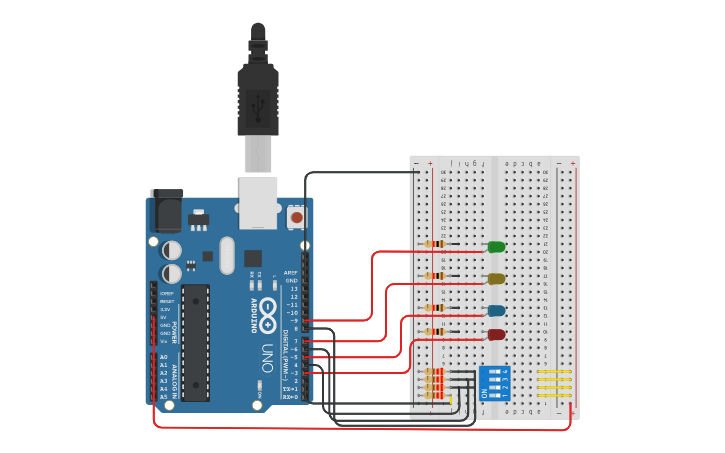Circuit design Dip Switch - Tinkercad