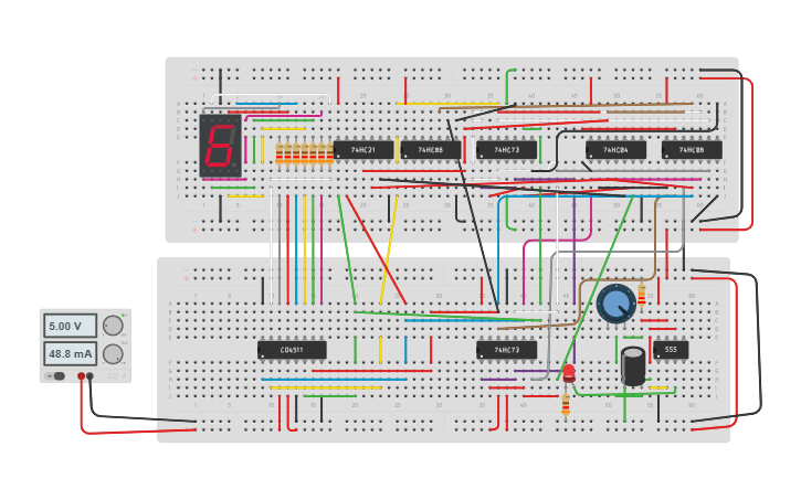 Circuit design 7 segmesntos - Tinkercad