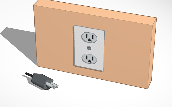3D design Outlet and Plug-In - Tinkercad