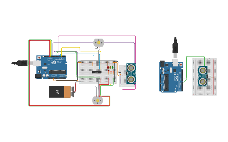 Circuit design Avoid Obstacle Robot - Carlos Medina 8B - Tinkercad