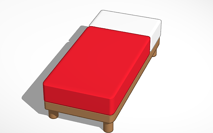 3D design Minecraft Red Bed - Tinkercad