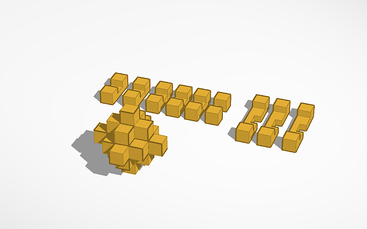3D design 鲁班锁九块9-Piece Lu Ban Lock（9-Piece Lu Ban Puzzle） - Tinkercad