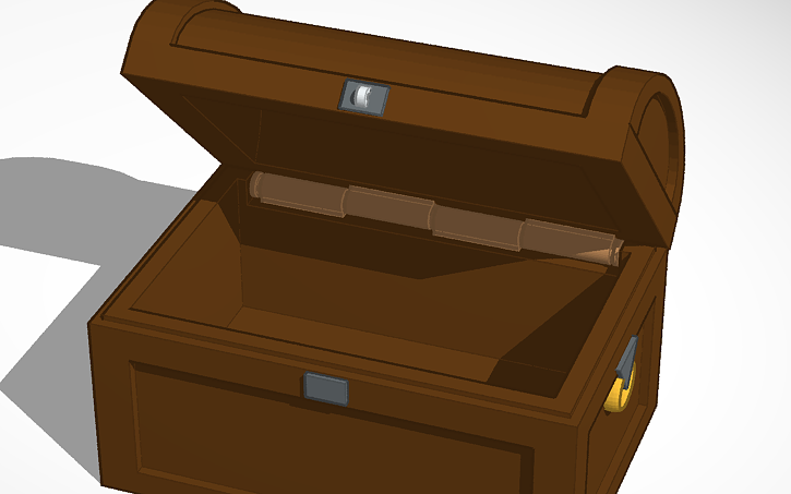 3D design hinged treasure chest - Tinkercad