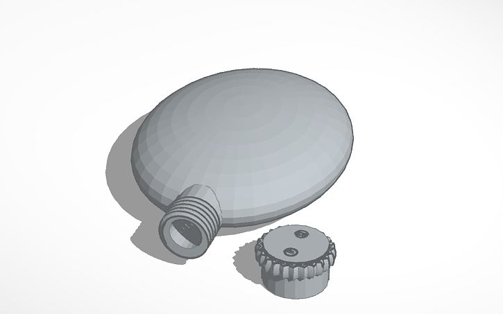 3D design full size ww2 German Canteen for Waffen SS - Tinkercad