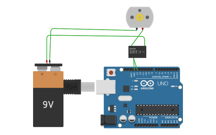 Circuit Design Motor Controlling Using Serial Monitor Tinkercad