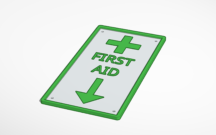 3D design First Aid Sign - Tinkercad