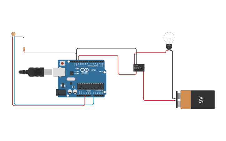Circuit design Turn on an AC lamp using Arduino, 5V relay and LDR ...