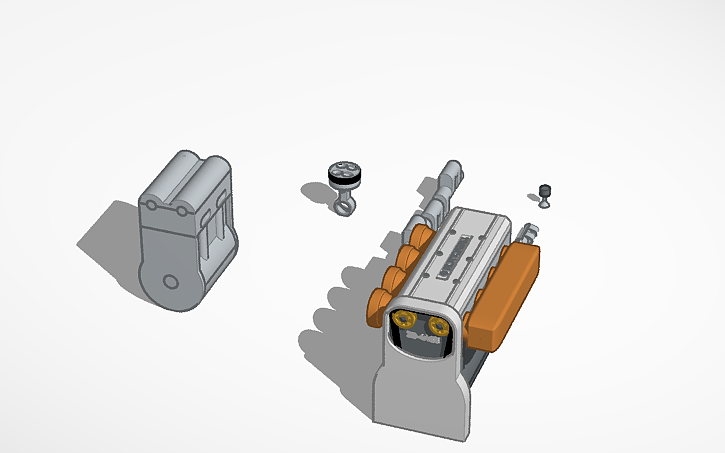 3D design Inline 4 & 2 Engine - Tinkercad