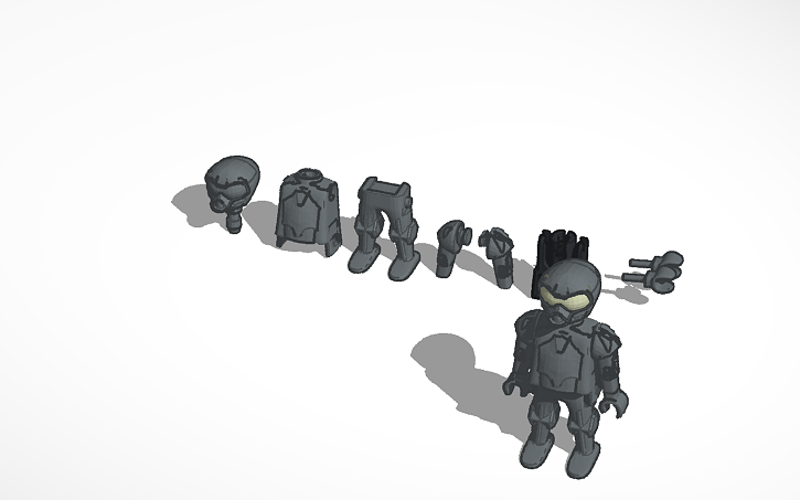 3D design RA-7 protocol droid compatible Playmobil - Tinkercad