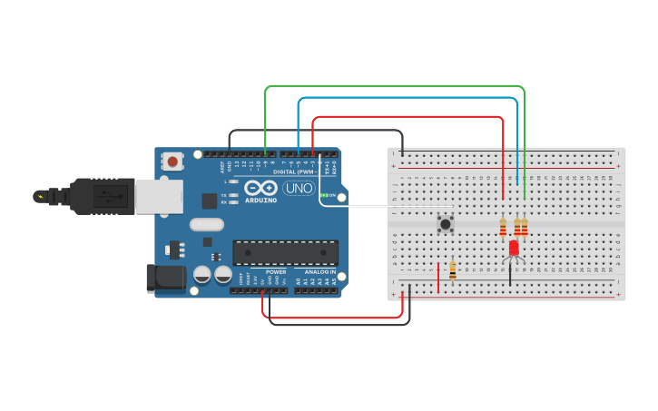 Circuit design led color - Tinkercad