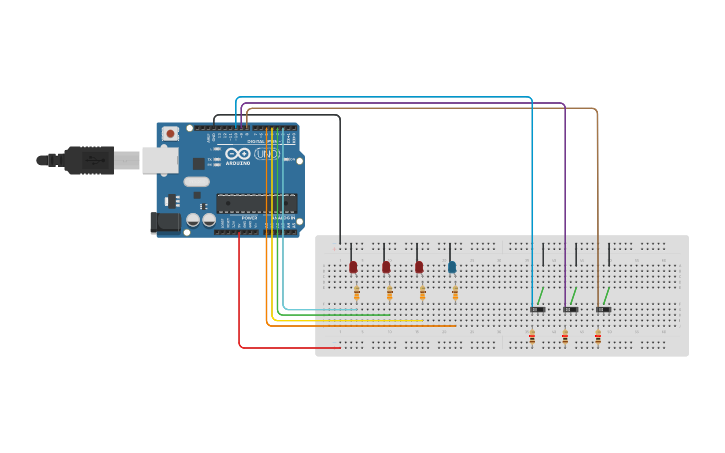 Circuit design Arduino Uno - Tinkercad