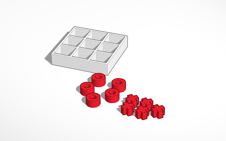 3D design Tic tac toe - Tinkercad