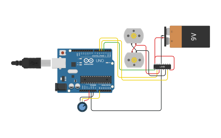 Circuit Design Motors With Potentiometer Tinkercad