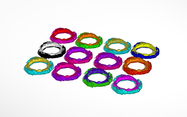3D design Dragon bey rings - Tinkercad