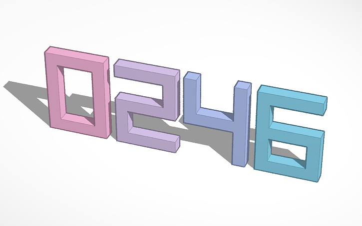 3D design Numbers - Tinkercad
