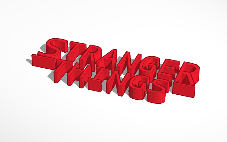 3D design Stranger Things Logo - Tinkercad
