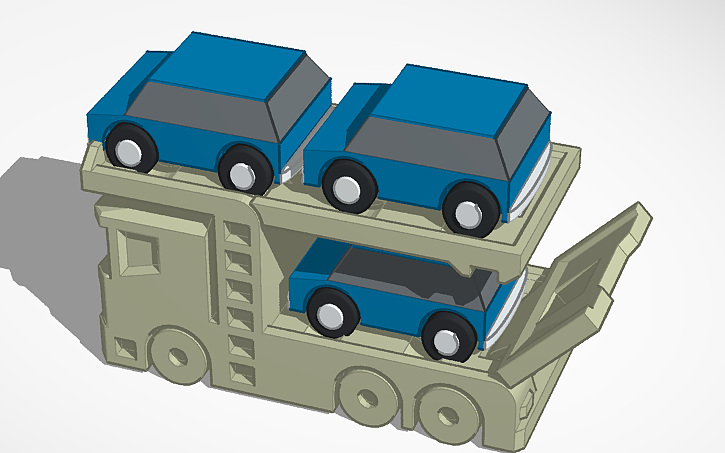 3D design Car carrier loading cars - Tinkercad