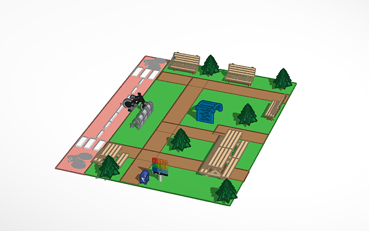 3D design Tinkercad park (copyable design) - Tinkercad