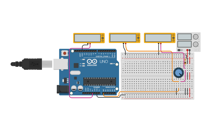 Circuit design ADC Test Arduino - Tinkercad