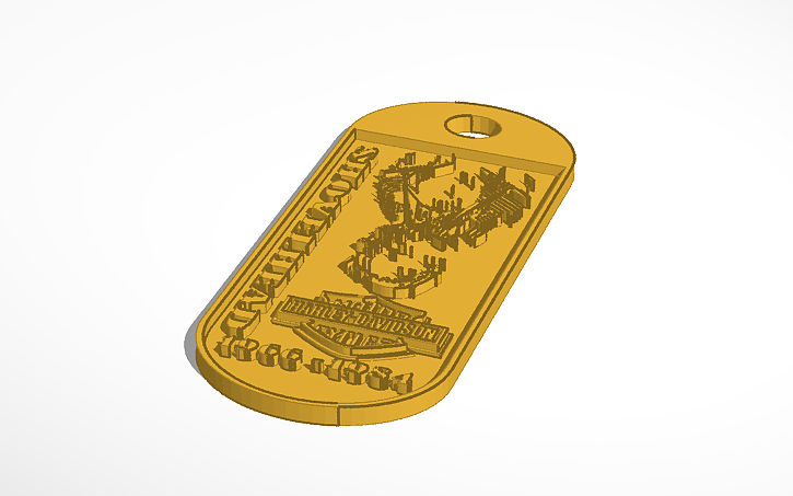 3D design Harley Davidson Shovelhead Keychain - Tinkercad