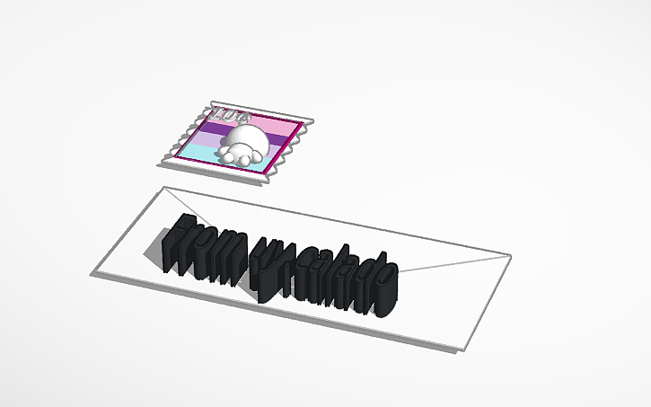 3D design Sunset(?) watcher stamp - Tinkercad