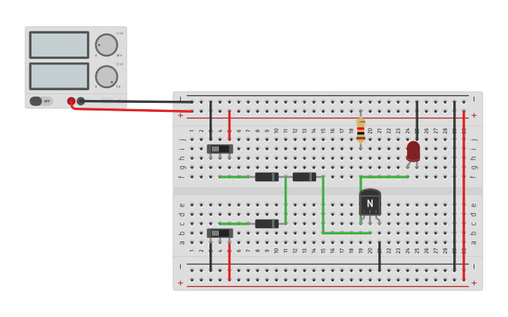 Circuit design DTL NOR 1325 - Tinkercad