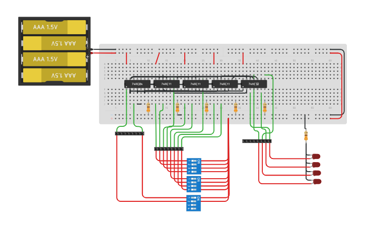 Circuit design Circuito integrado 74157 - Tinkercad