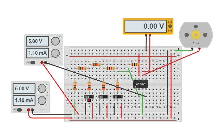 Circuit design r-2r - Tinkercad