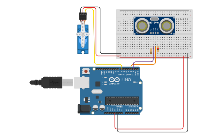 Circuit design AUTOMATIC ALCOHOL DISPENSER - Tinkercad