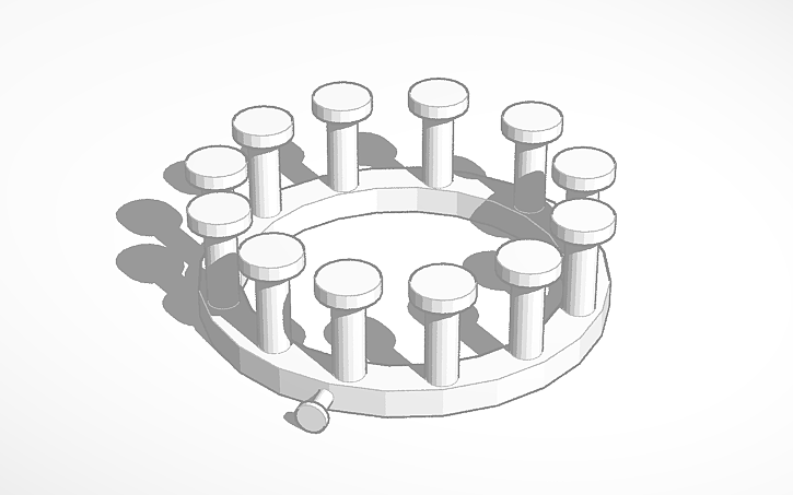 3D design 11 peg knitting loom - Tinkercad