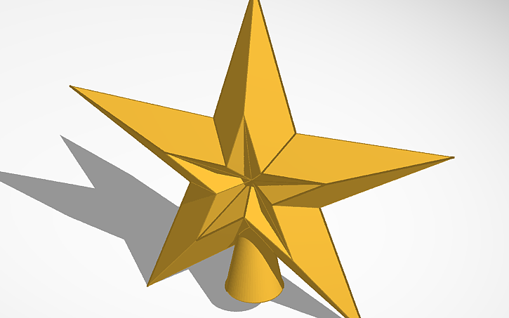 3D design Star Christmas Tree Topper - Tinkercad