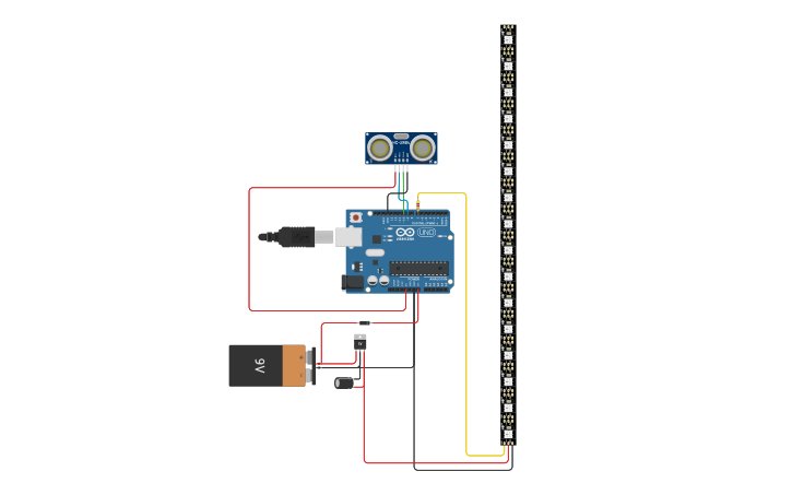 Circuit design WS2812B (15) LED Reactive Drift Car Tower - Tinkercad