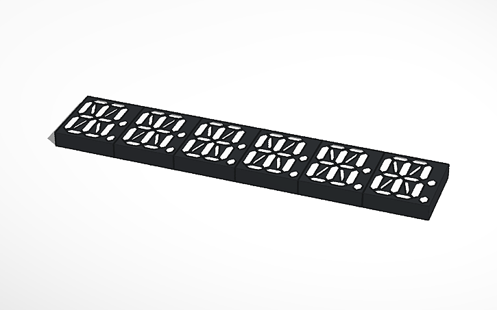 3D design multi 16 segment display - Tinkercad