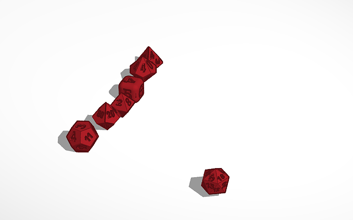 3D design Dice set for dnd - Tinkercad