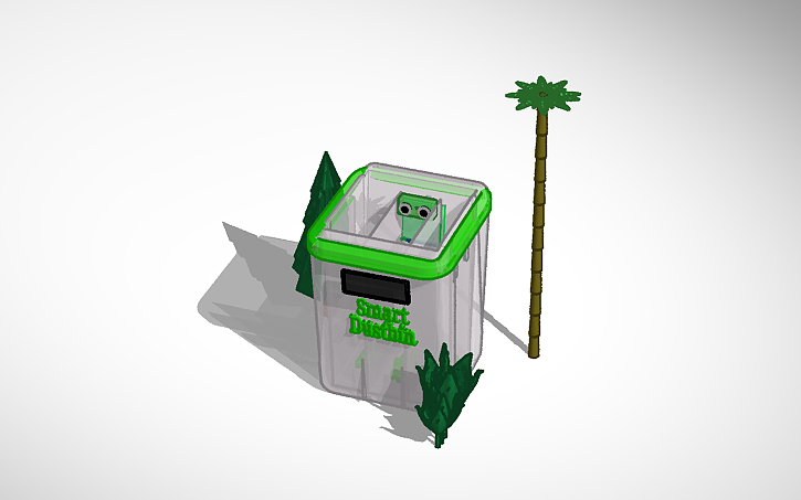 3D design smart dustbin - Tinkercad