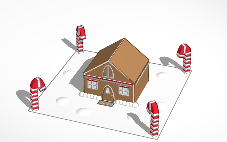 3D design Gingerbread House - Tinkercad
