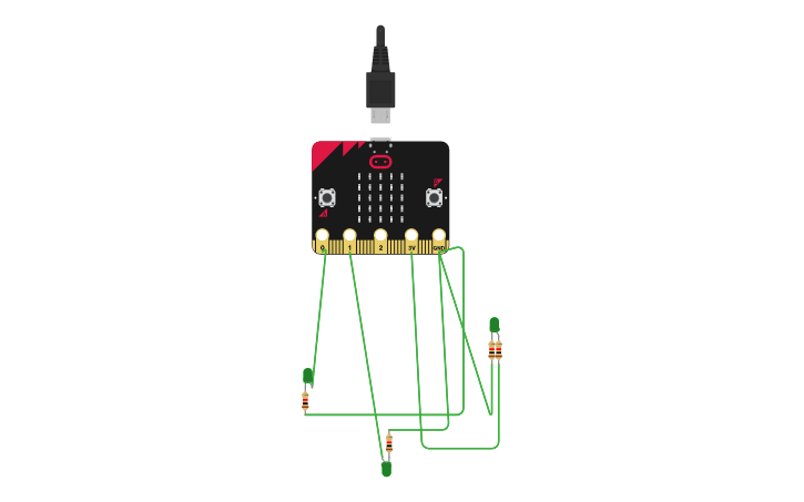 Circuit design microbit led blink - Tinkercad