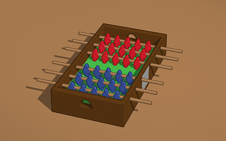 3D design Foosball table sim lab - Tinkercad