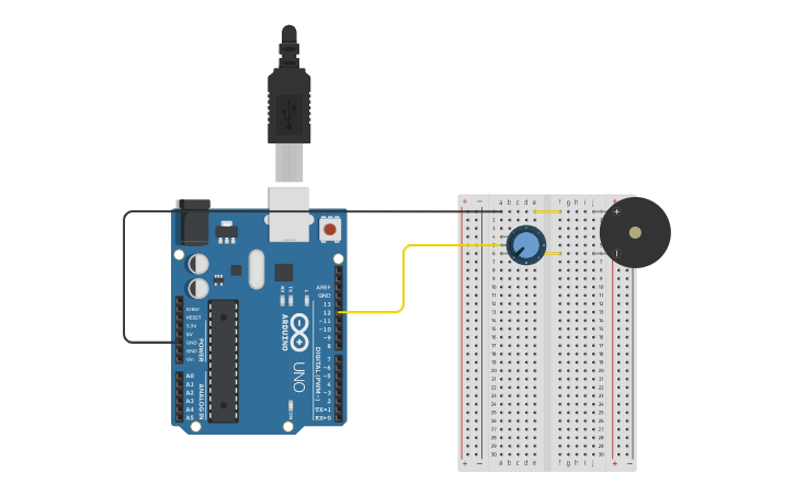 Circuit design "Row Row Row Your Boat" - Aasiya Arif Arduino - Tinkercad